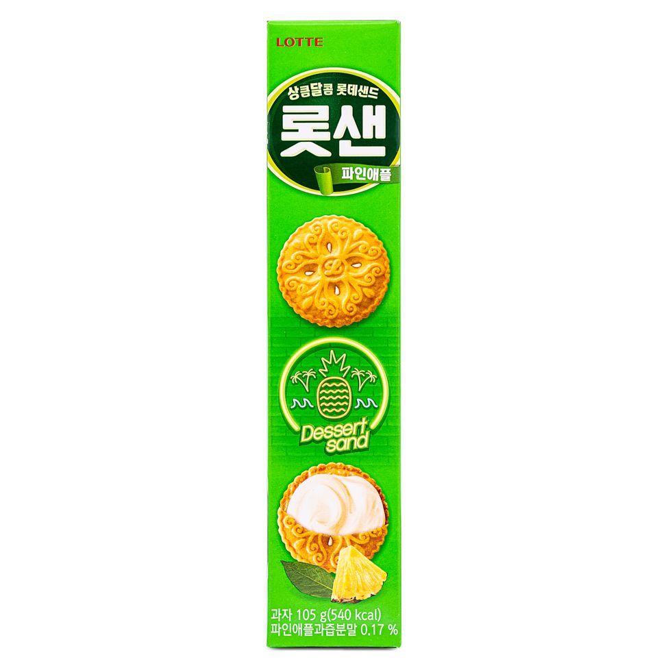 SM-LOTTE SAND PINEAPPLE COOKIE 105GM 롯샌 파인애플 단품 | Seela Korean Mart Chennai